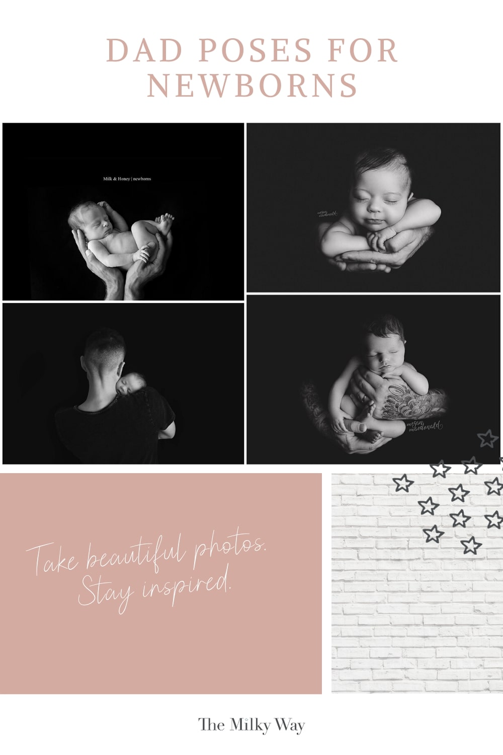 Newborn Posing with Dads - The Milky Way