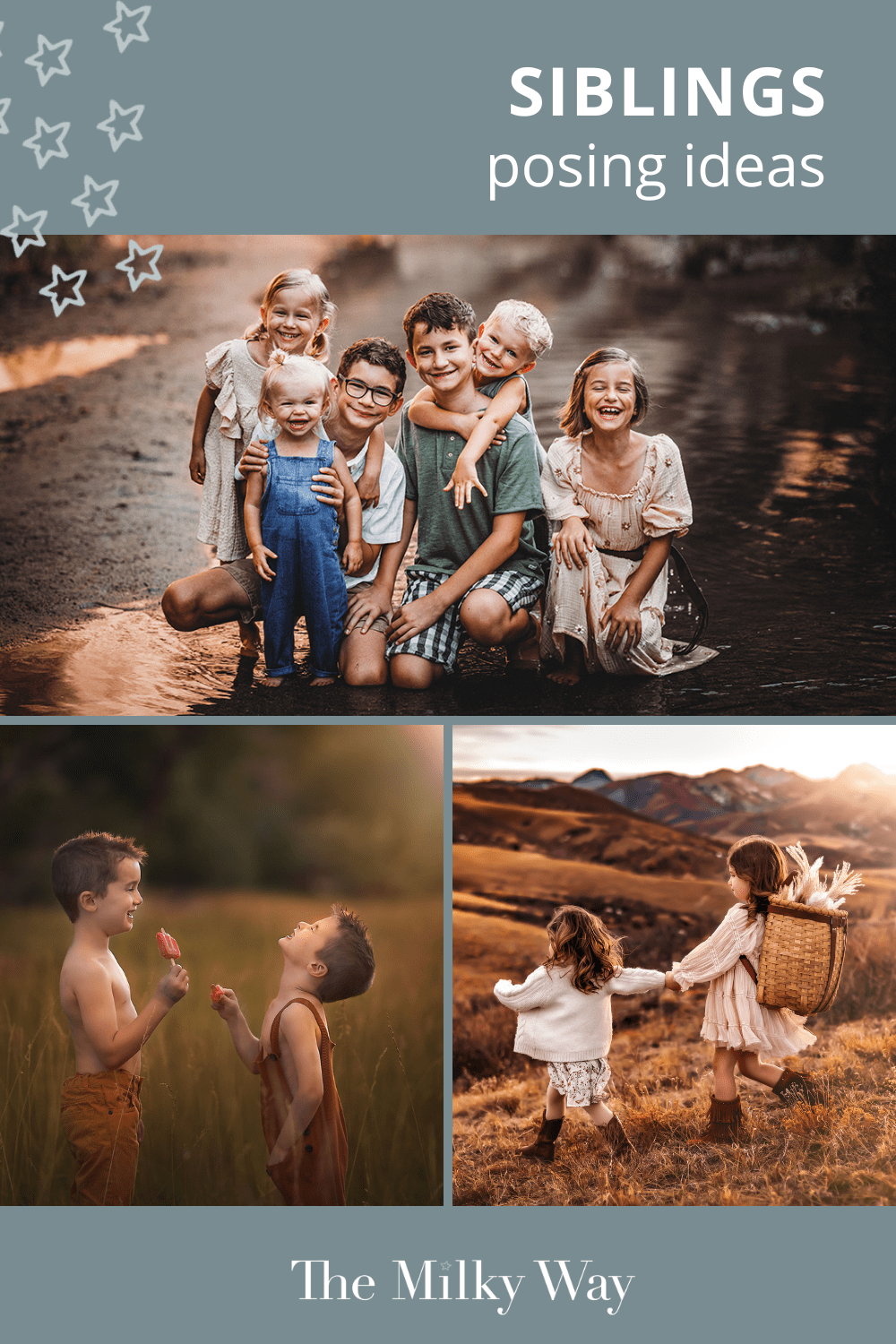 Family Photography: Sibling Poses - The Milky Way